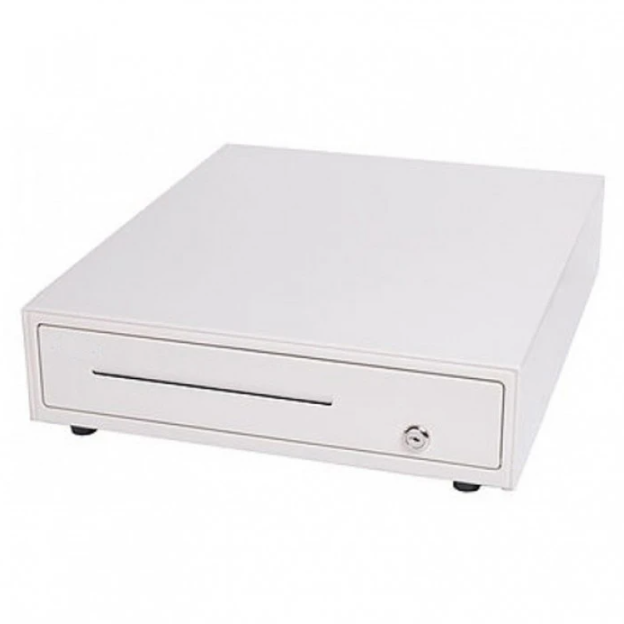 Sertar pentru bani M330 alb din metal cu lacată mecanică